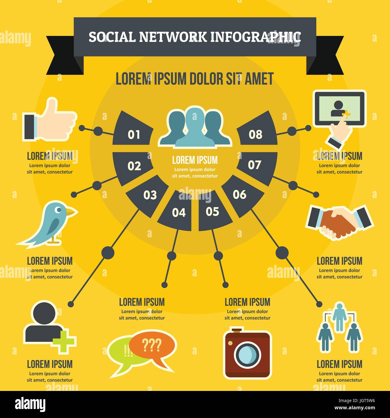 Colorful infographic diagram social media Stock Vector Images - Alamy