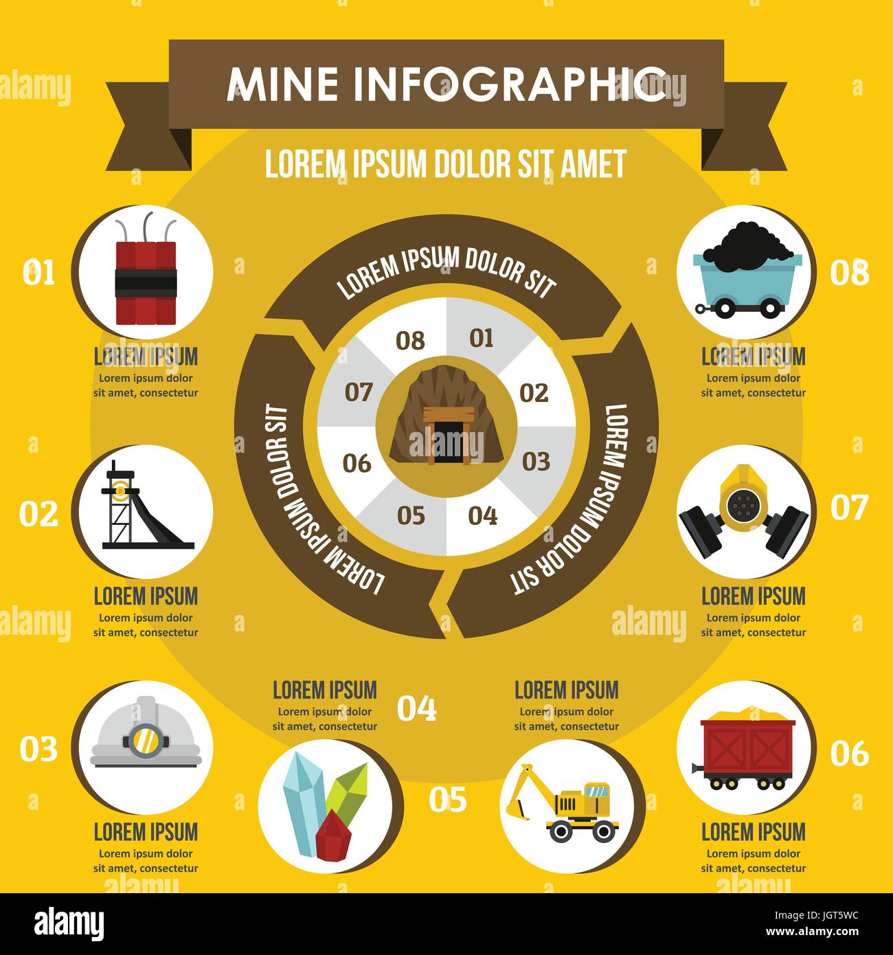 Mine infographic concept, flat style Stock Vector Image & Art - Alamy