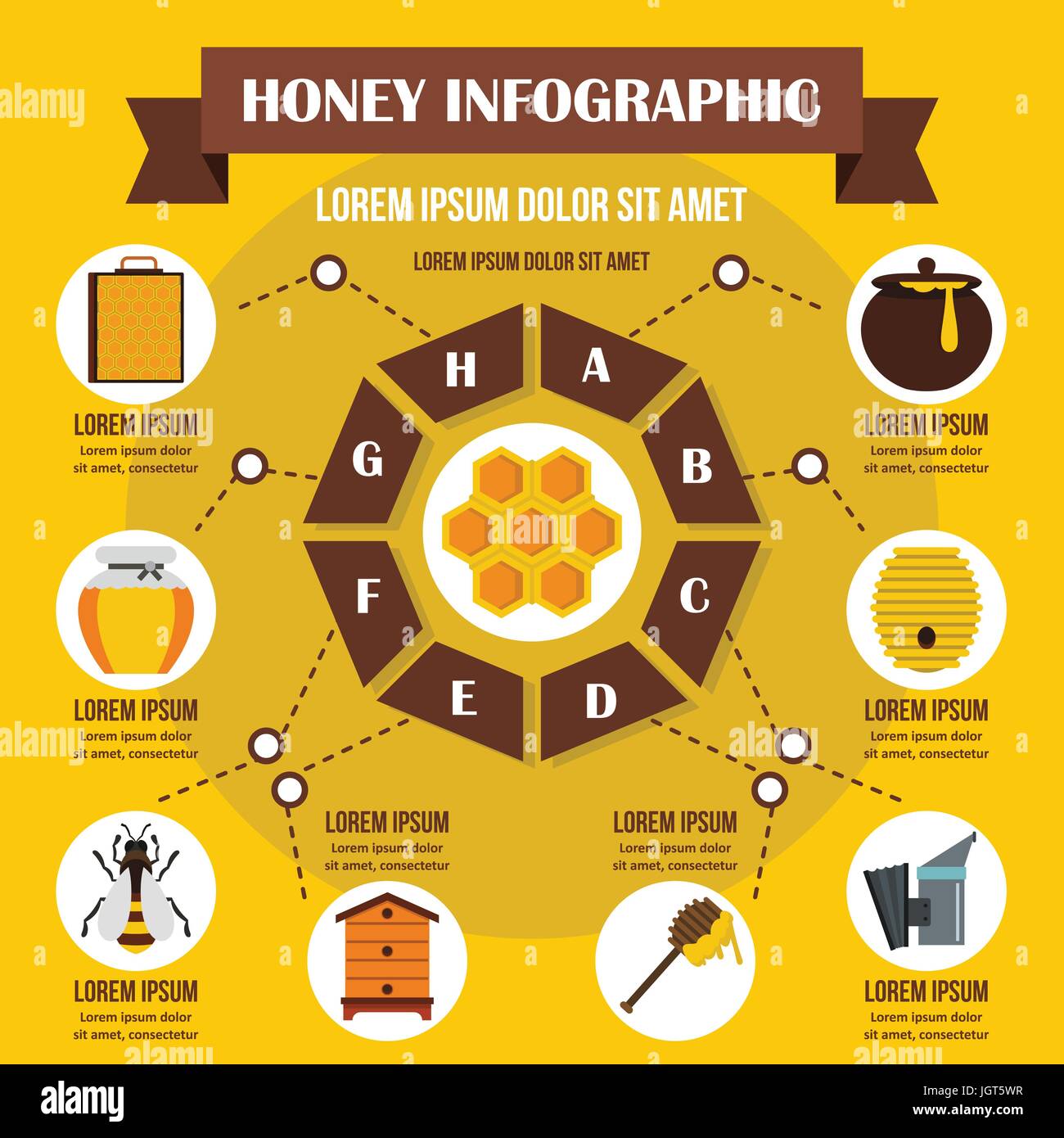 Honey infographic concept, flat style Stock Vector Image & Art - Alamy