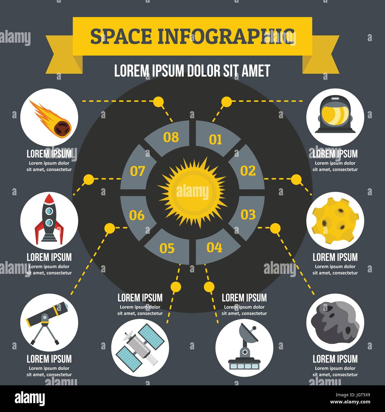Space infographic concept, flat style Stock Vector Image & Art - Alamy