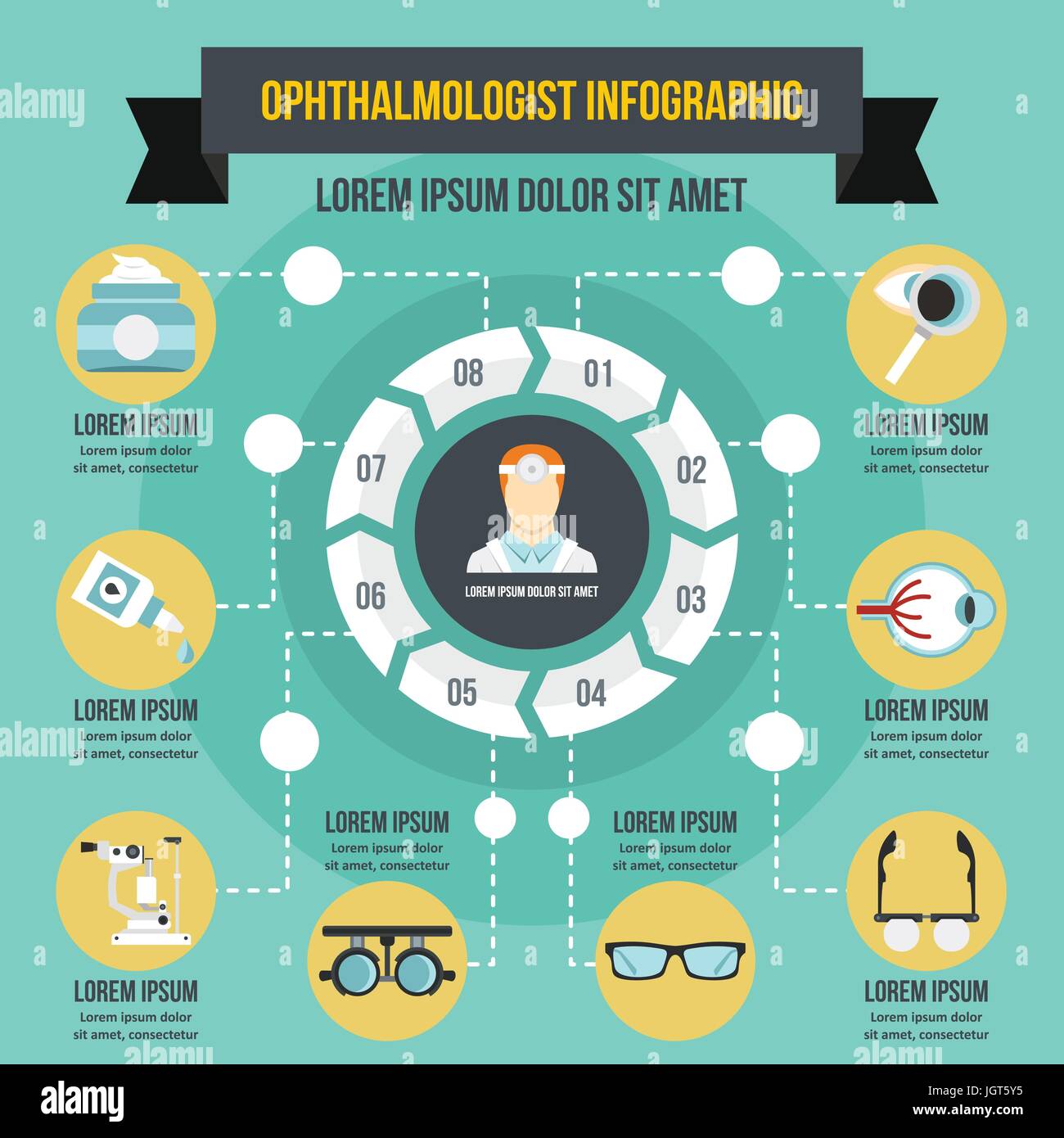 Ophthalmologist infographic concept, flat style Stock Vector Image ...