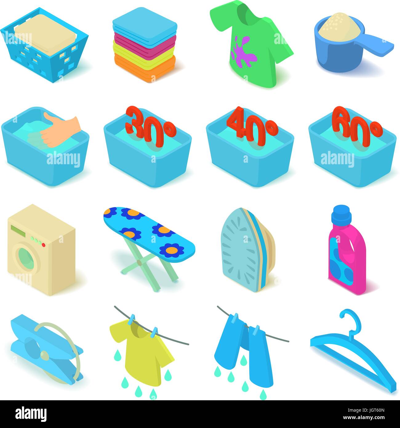 Laundry icons set, isometric style Stock Vector Image & Art - Alamy