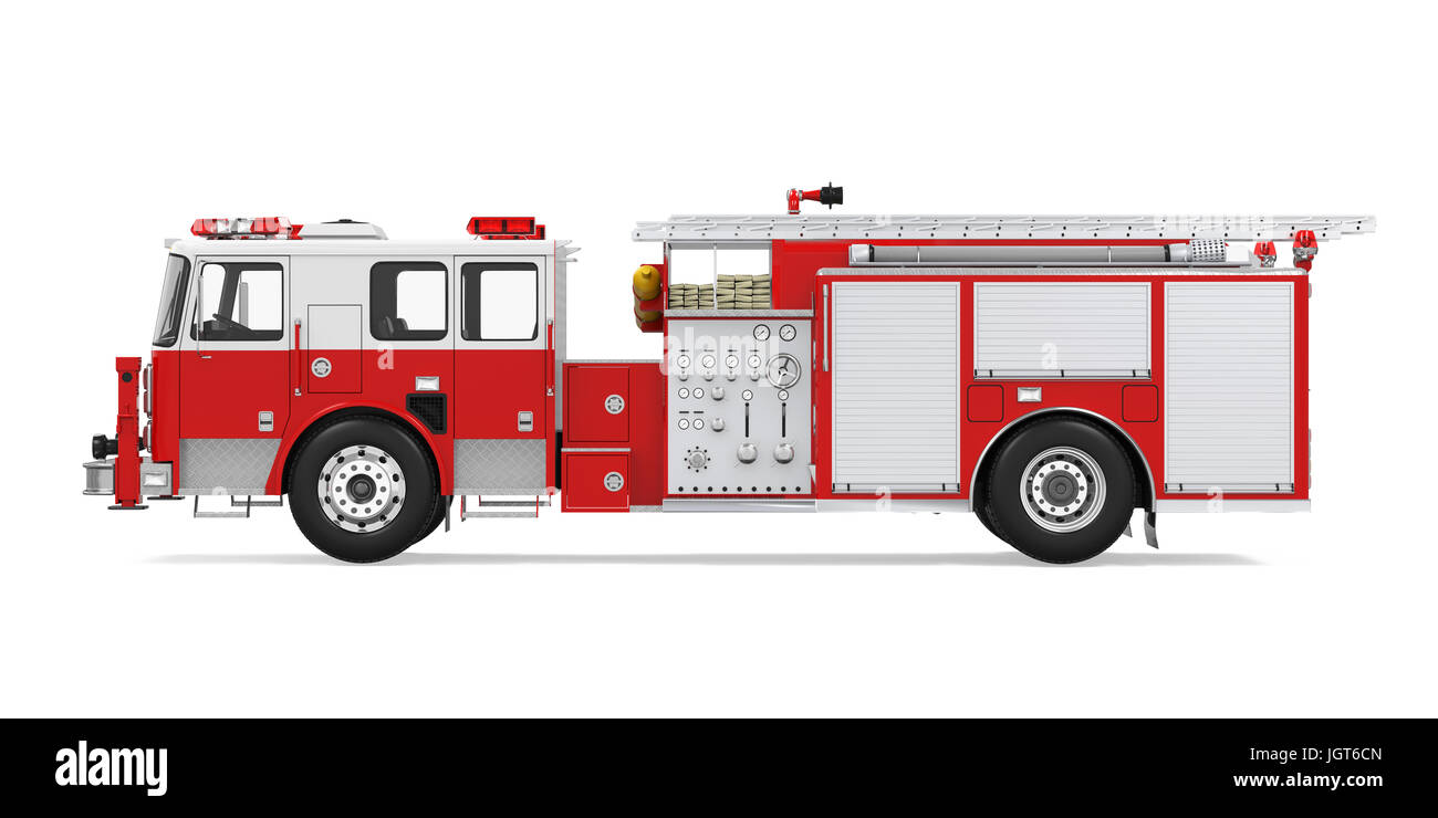 Fire Rescue Truck Isolated Stock Photo - Alamy