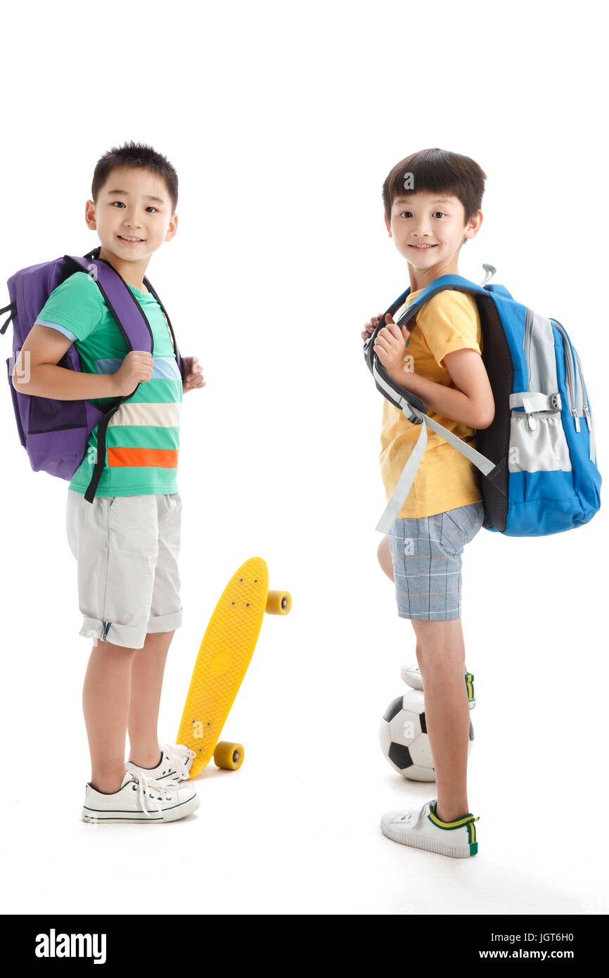 Portrait of two school boys Stock Photo - Alamy