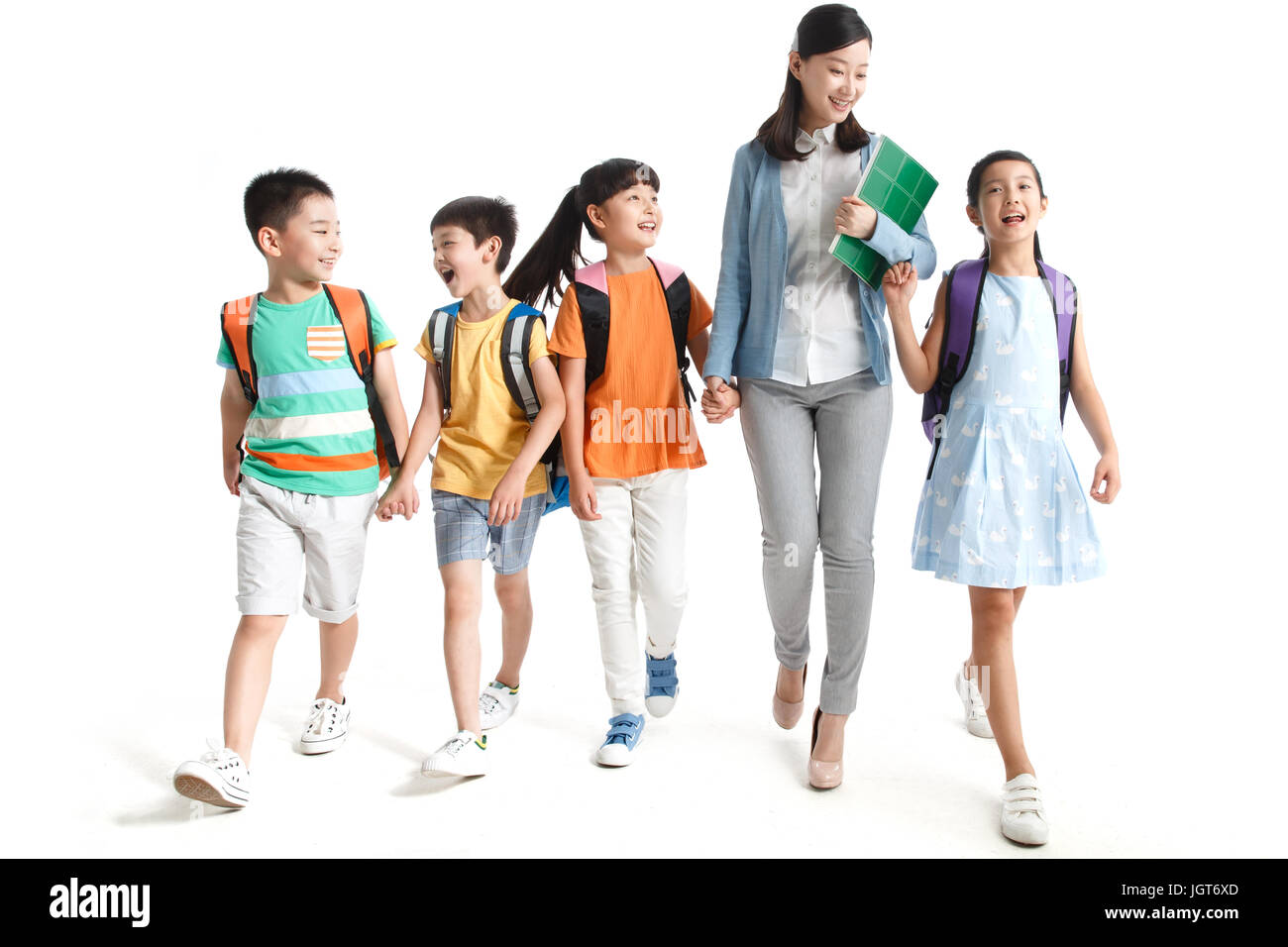 Cheerful students and teachers Stock Photo - Alamy