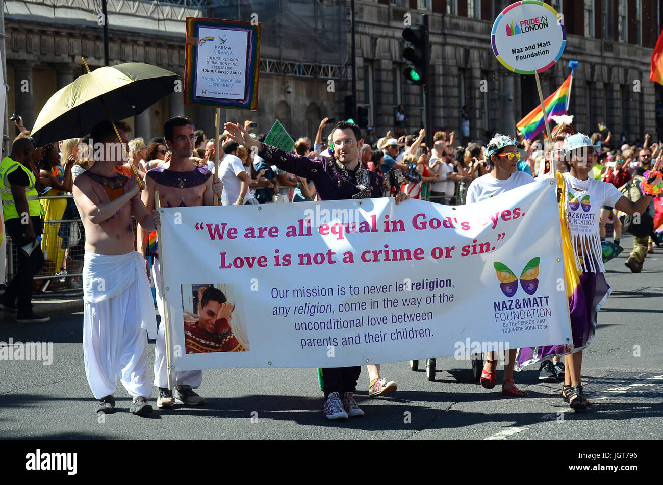 London, UK, 08/07/2017 Gay Pride parade London 2017 passes through ...