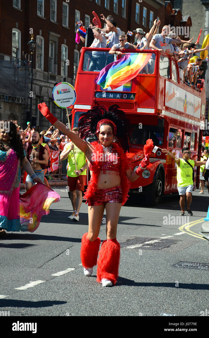 London, UK, 08/07/2017 Gay Pride parade London 2017 passes through ...