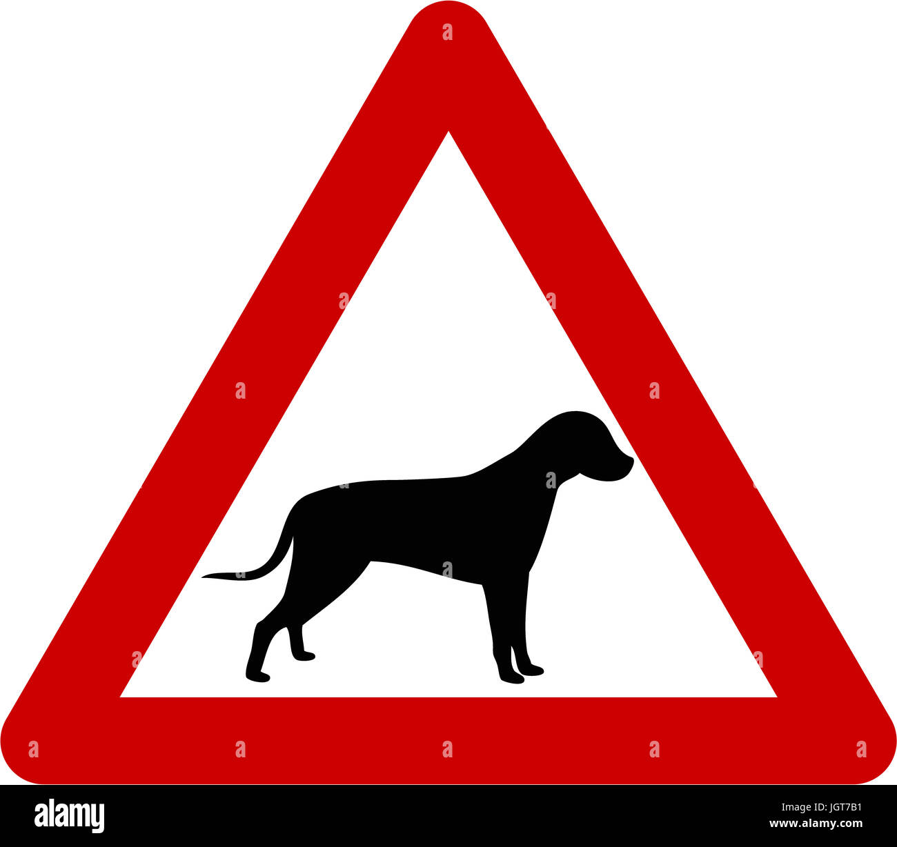 Warning sign with dog symbol Stock Photo - Alamy