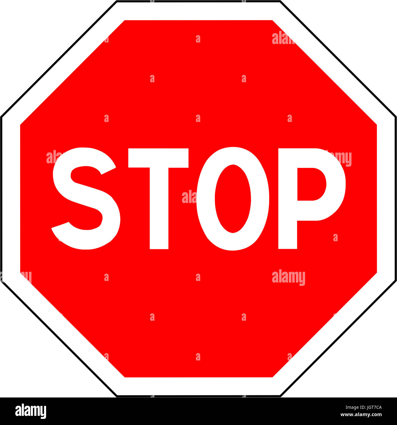 Red Stop sign isolated on white background Stock Photo - Alamy