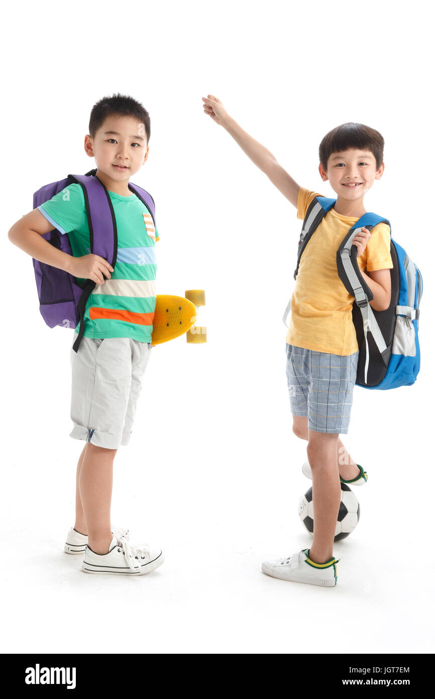 Portrait of two school boys Stock Photo - Alamy