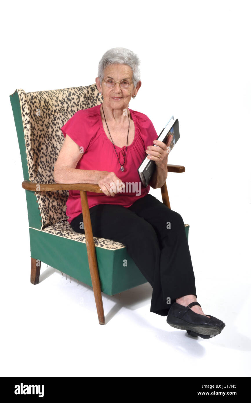 Book reading relax senior Cut Out Stock Images & Pictures - Alamy
