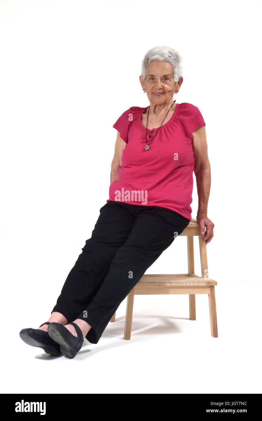 Sitting black senior woman Cut Out Stock Images & Pictures - Alamy