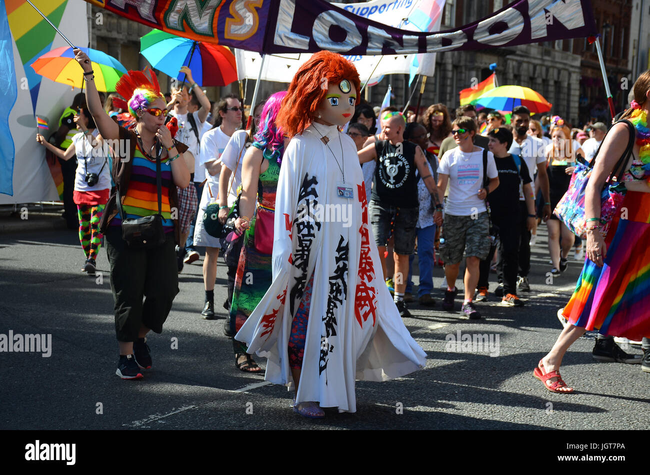 London, UK, 08/07/2017 Gay Pride parade London 2017 passes through ...