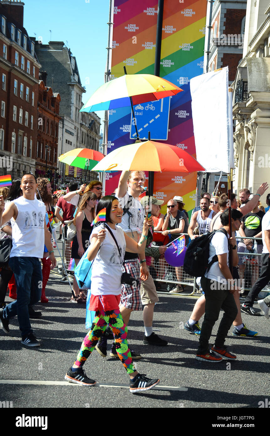 London, UK, 08/07/2017 Gay Pride parade London 2017 passes through ...