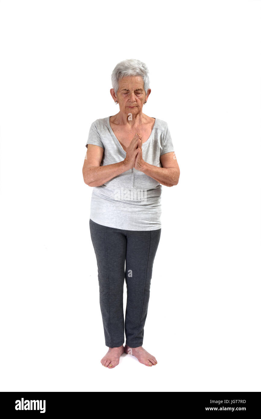 Senior standing yoga Cut Out Stock Images & Pictures - Alamy