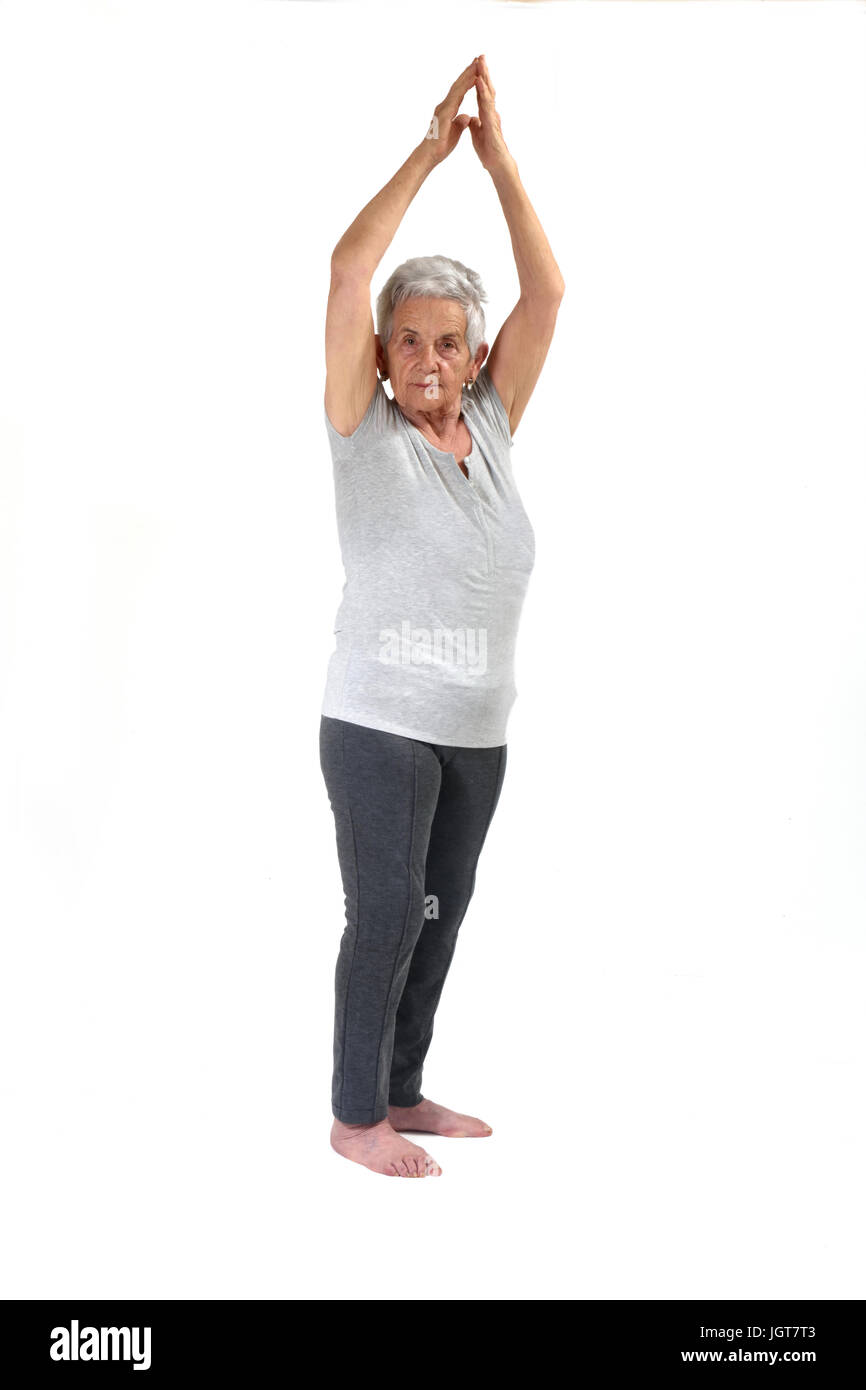 Older woman doing exercises Stock Photo - Alamy