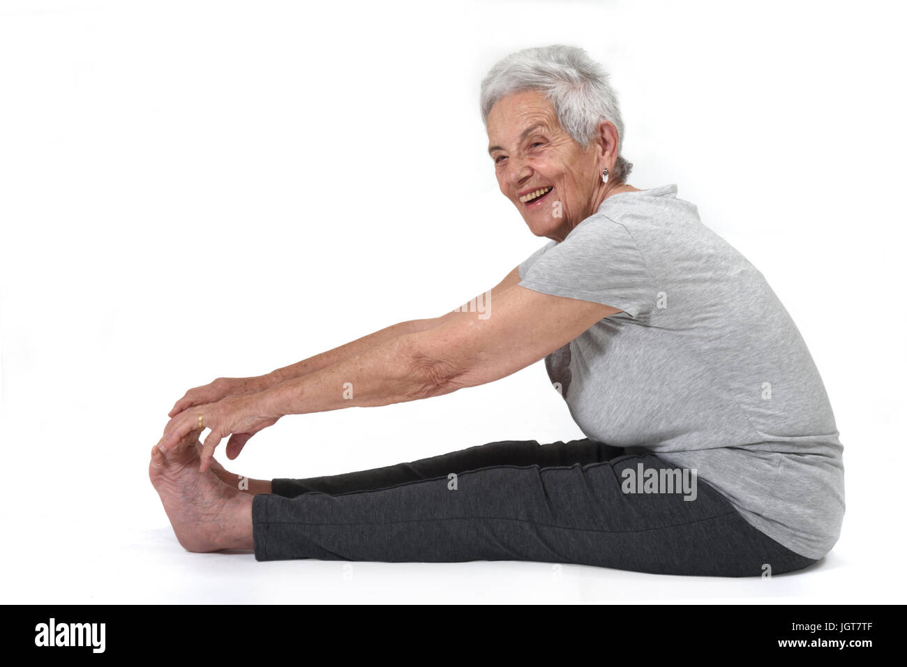 Older woman doing exercises Stock Photo - Alamy