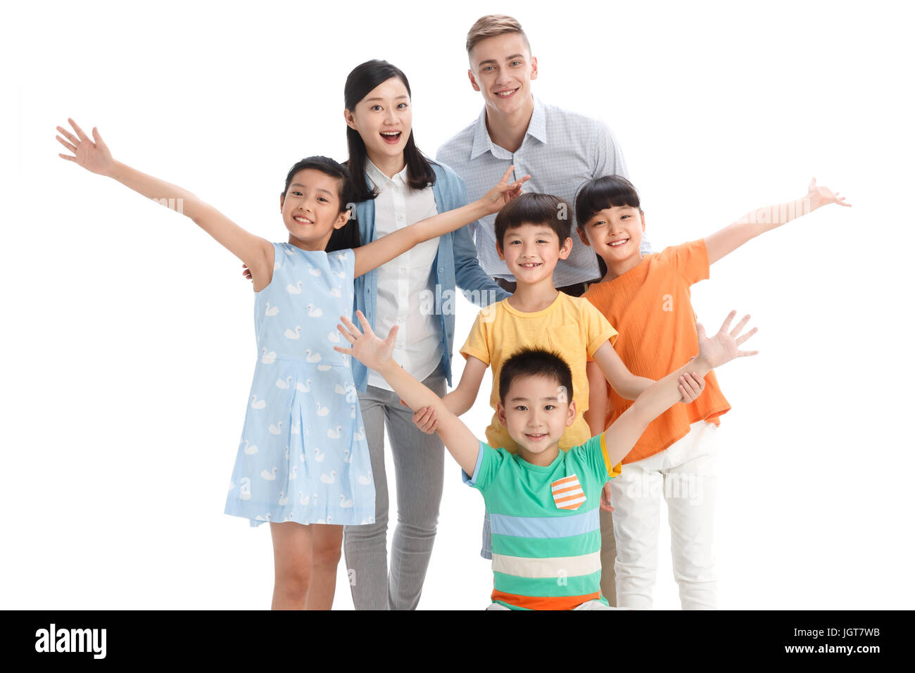 Cheerful students and teachers Stock Photo - Alamy