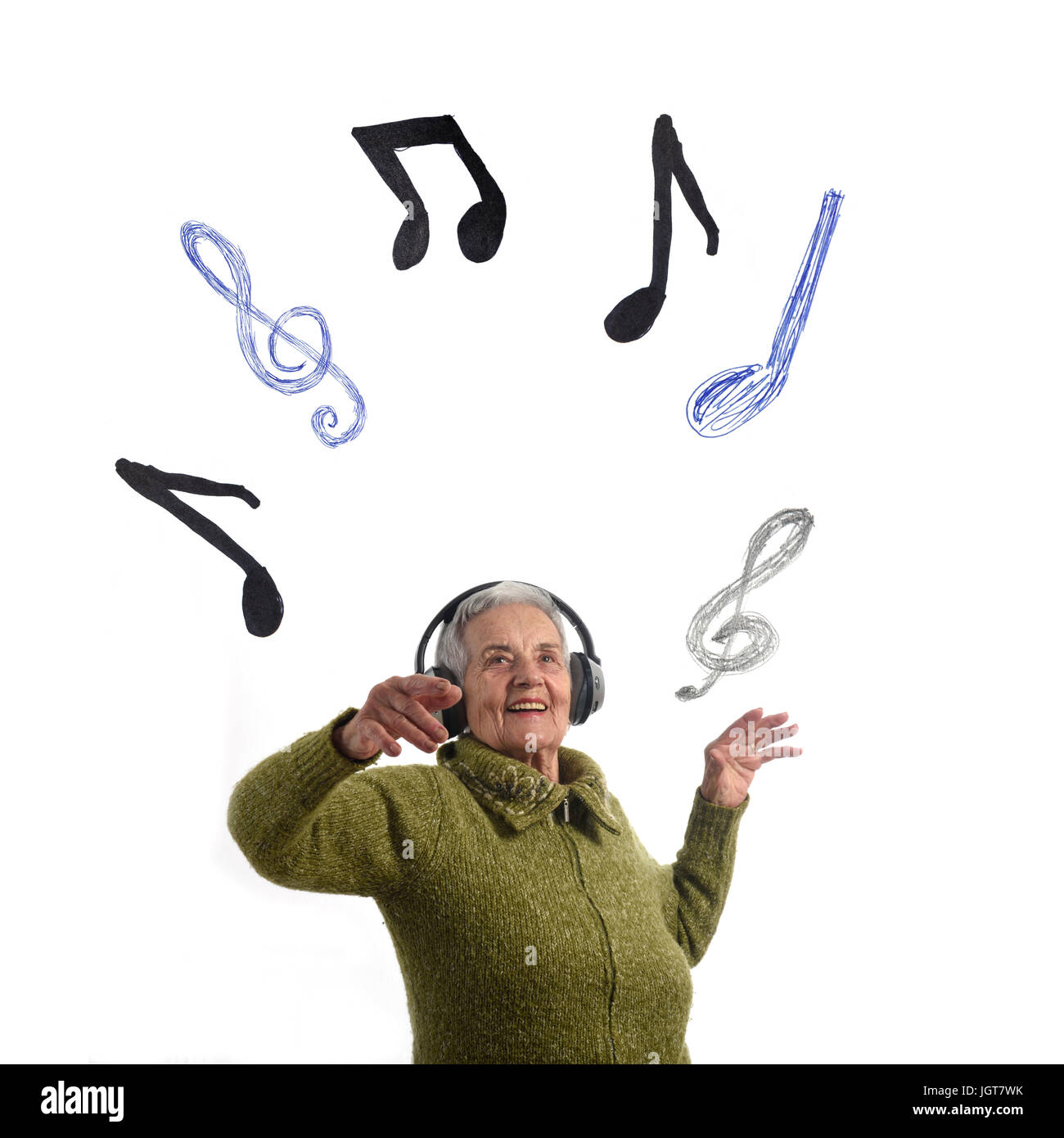 Senior woman dancing Stock Photo - Alamy