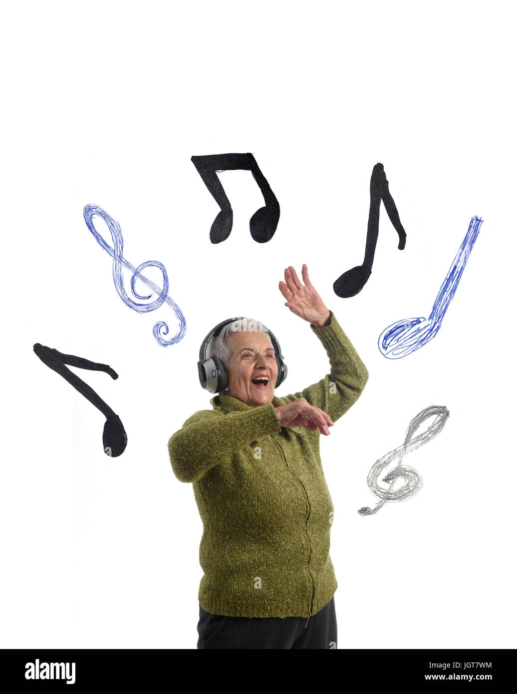 Senior woman dancing Stock Photo - Alamy