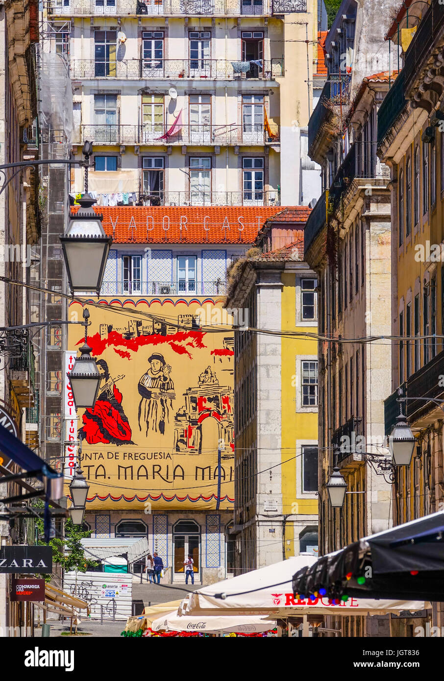 Amazing steet view in the historic district Stock Photo - Alamy