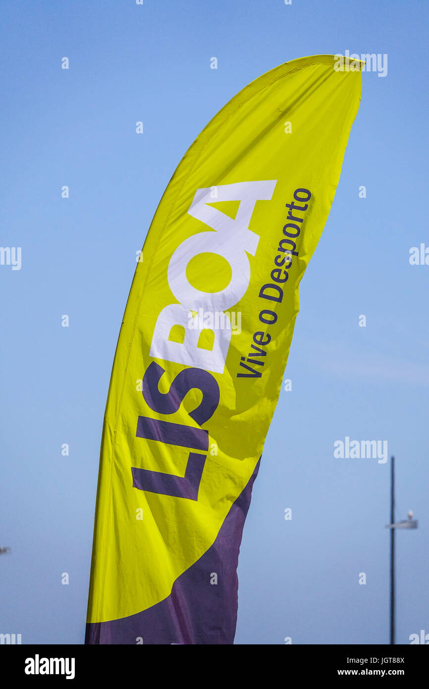 Lisbon flag with the name of Lisboa Stock Photo - Alamy