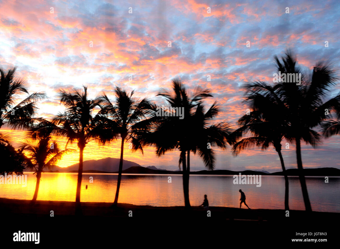View of a beach at Noumea, New Caledonia during sunset Stock Photo - Alamy