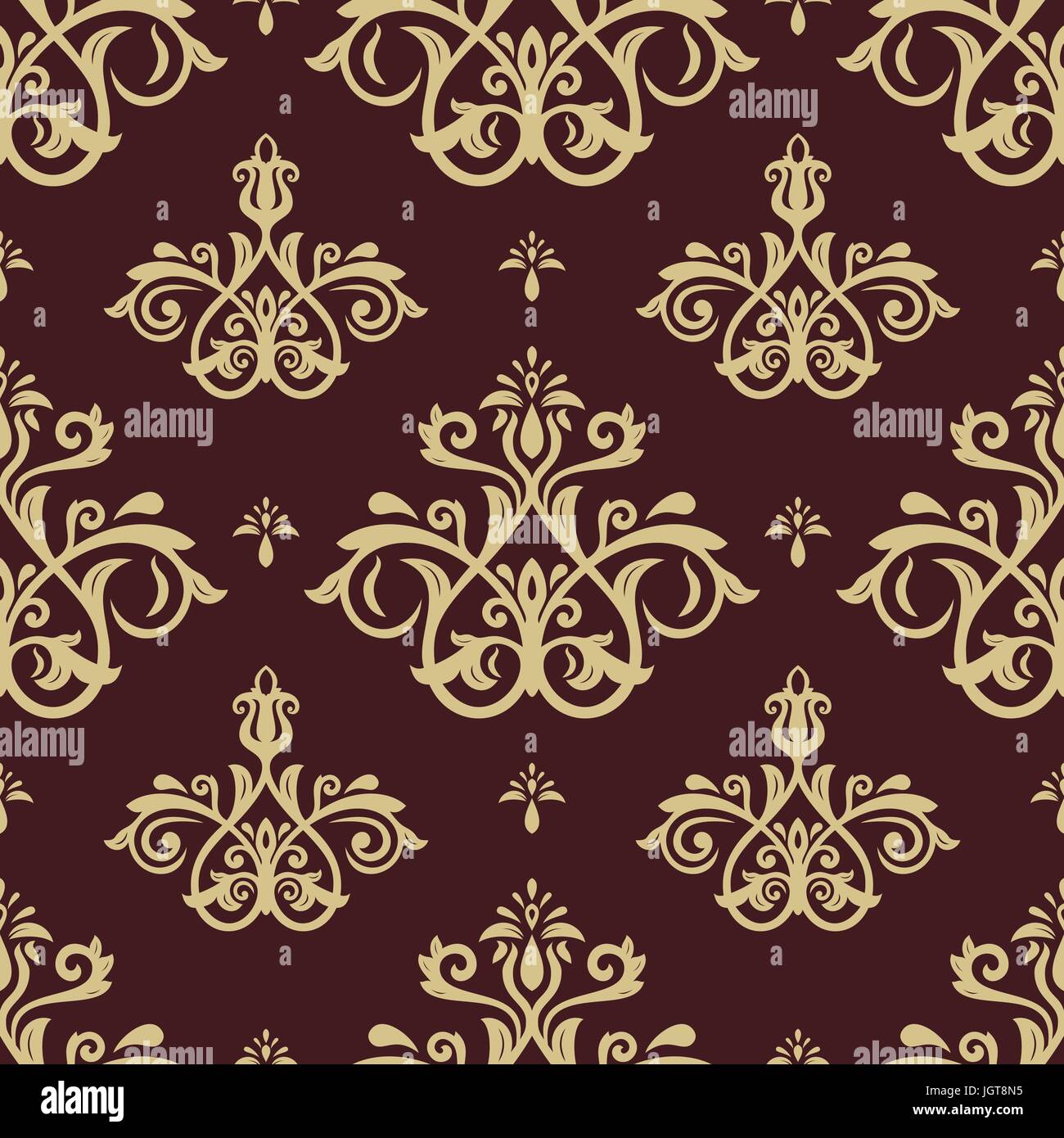 Damask Seamless Vector Pattern Stock Vector Image & Art - Alamy