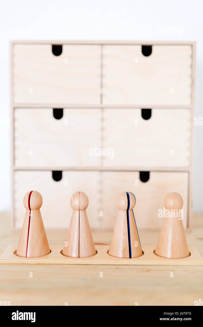 Wooden games in a children's learning space Stock Photo - Alamy