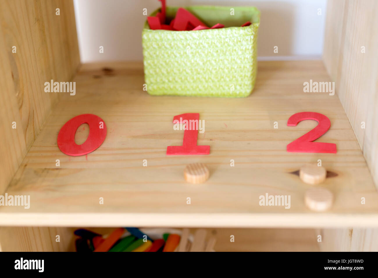 Number games for children made of wood Stock Photo - Alamy
