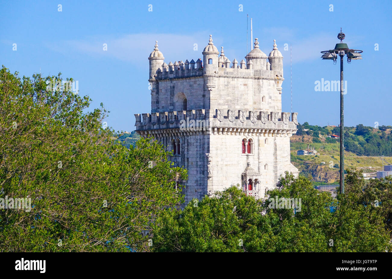 Important tourist attraction in Lisbon - The Tower of Belem Stock Photo ...