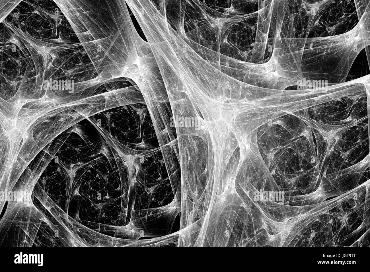 Synapse system black and white intensity map, computer generated abstract background, 3D ...