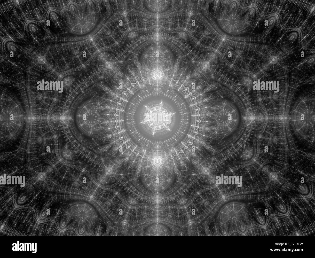 Julian fractal intensity map, computer generated abstract background, black and white, 3D ...