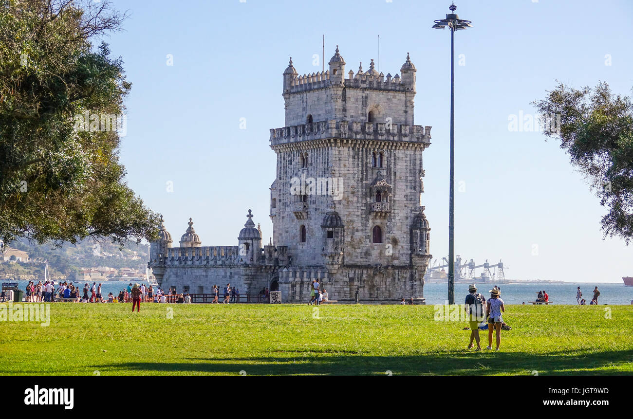 Famous Belem Tower in the city of Lisbon Stock Photo - Alamy