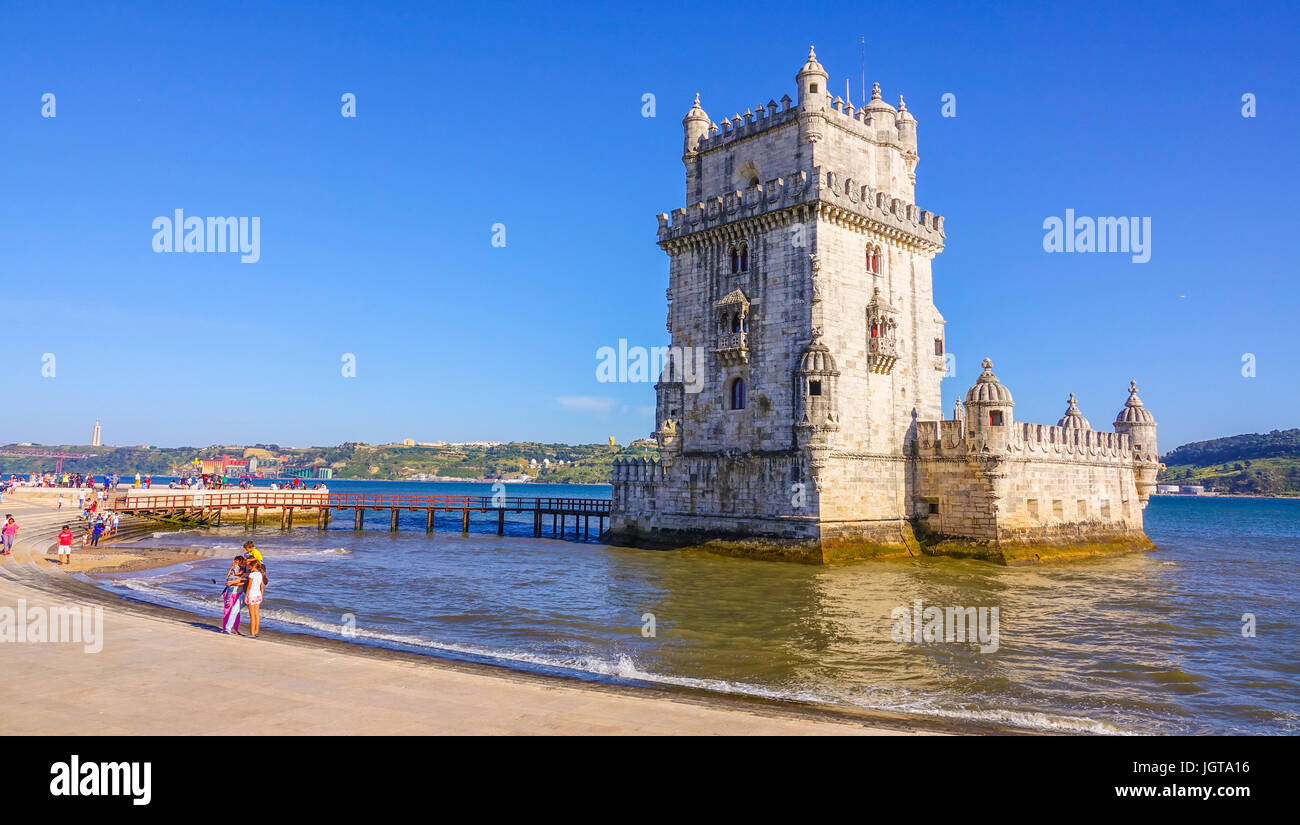 Famous Belem Tower in the city of Lisbon Stock Photo - Alamy