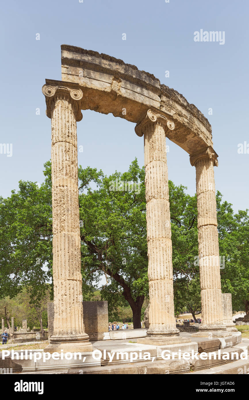 Close-up of the Philippeion in Olympia Stock Photo - Alamy