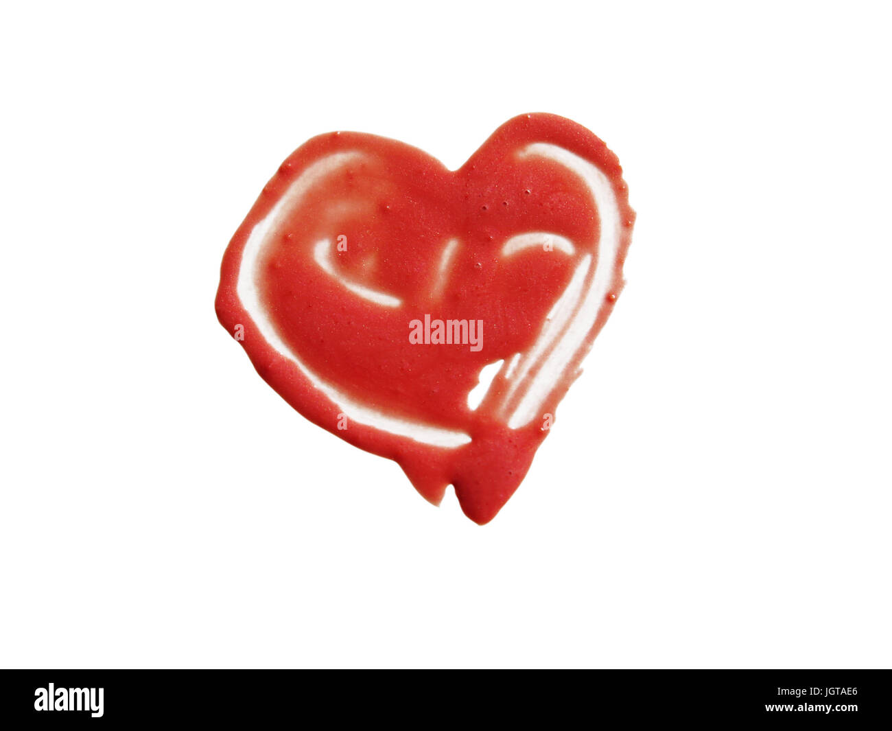 smashed red heart shape isolated on white background Stock Photo - Alamy