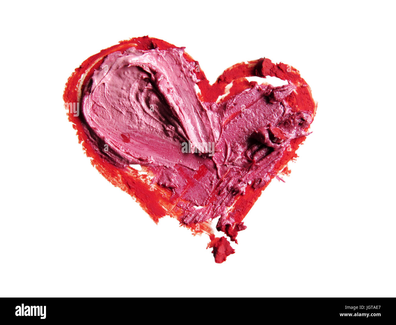smashed red heart shape isolated on white background Stock Photo - Alamy