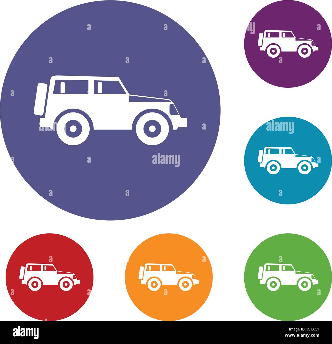 Jeep icons set Stock Vector Image & Art - Alamy