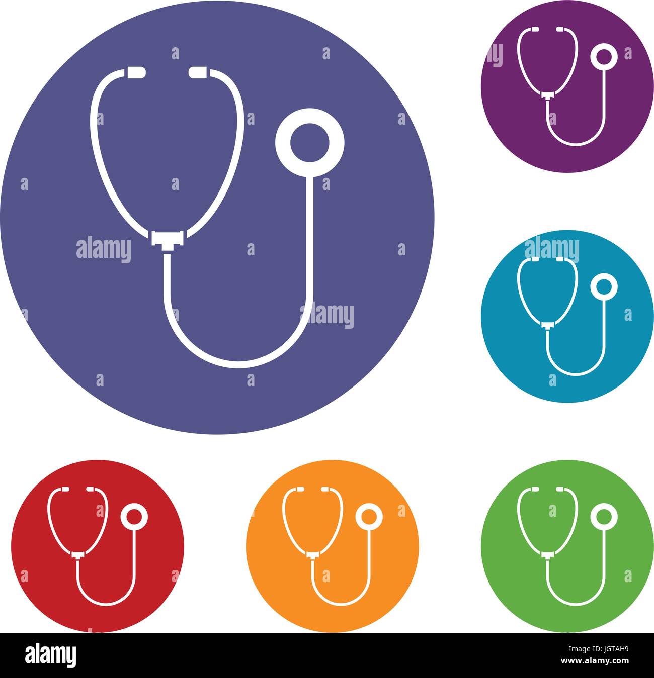 Phonendoscope icons set Stock Vector Image & Art - Alamy