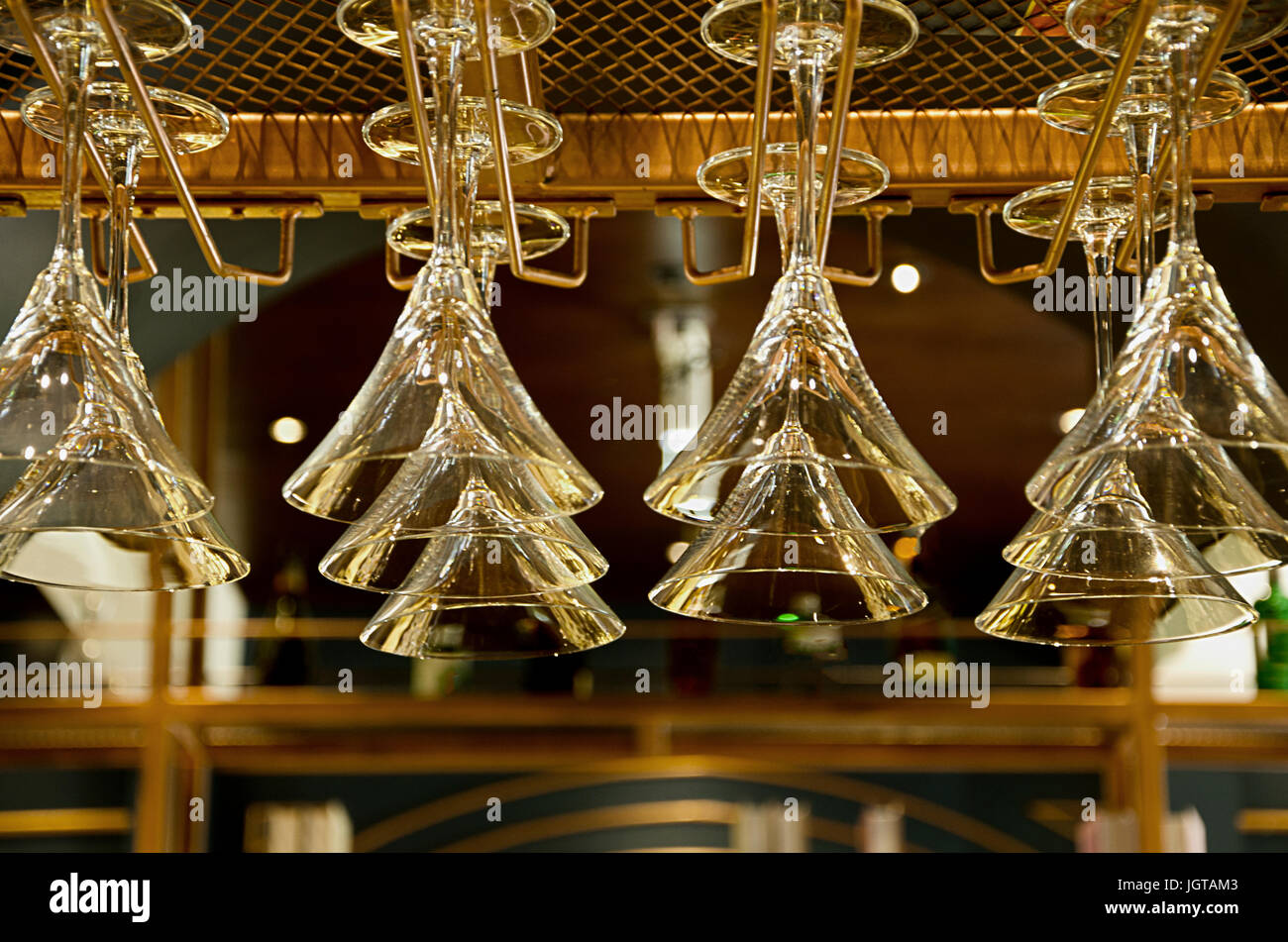 Glass on the rack bar Stock Photo - Alamy