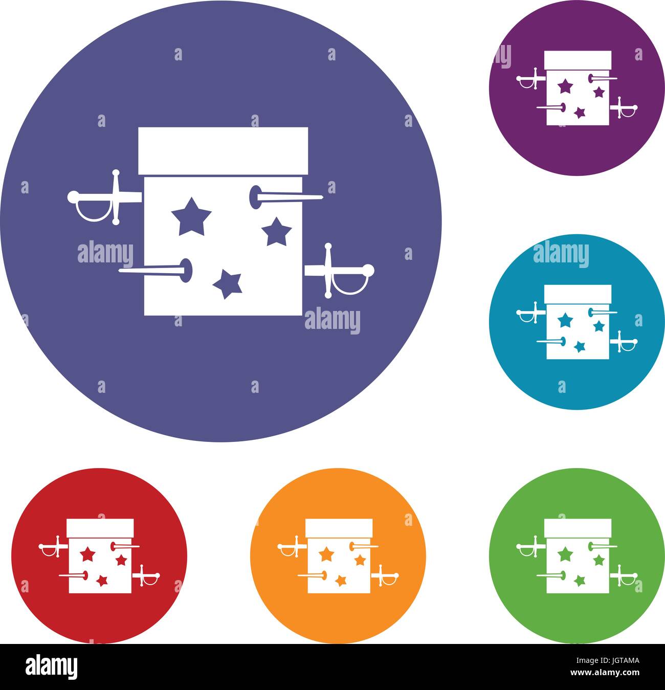 Sword box illusion icons set Stock Vector Image & Art - Alamy