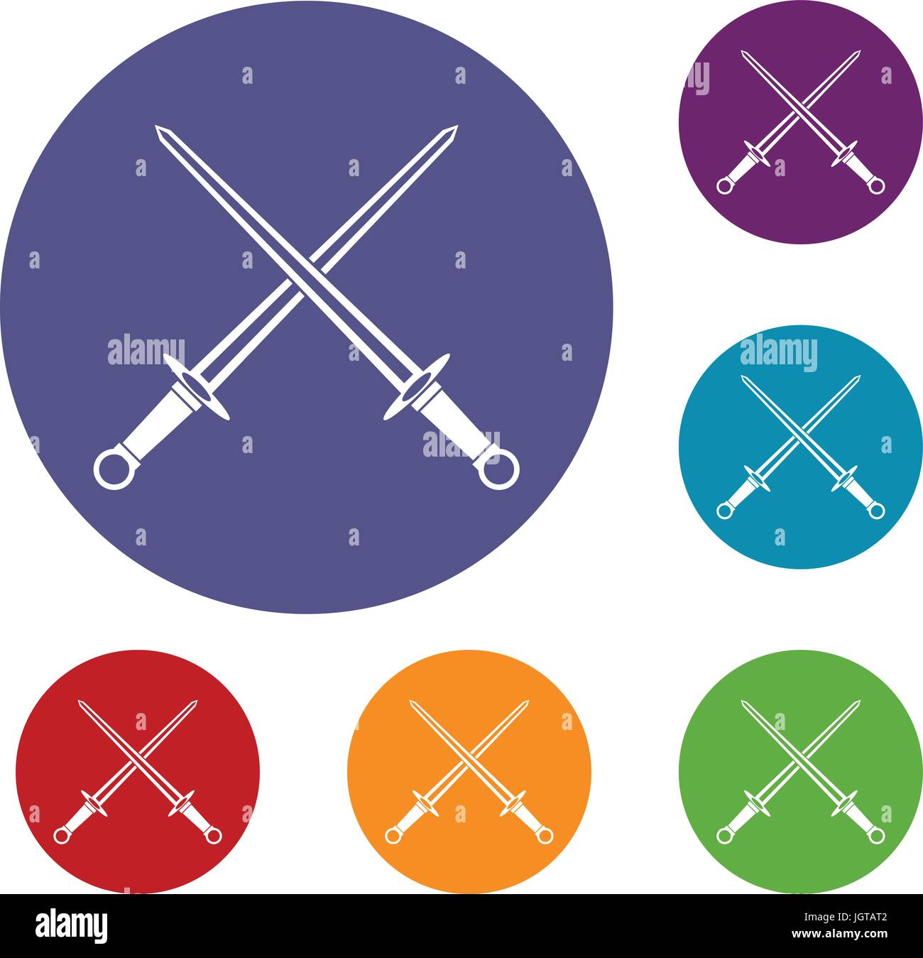 Swords icons set Stock Vector Image & Art - Alamy