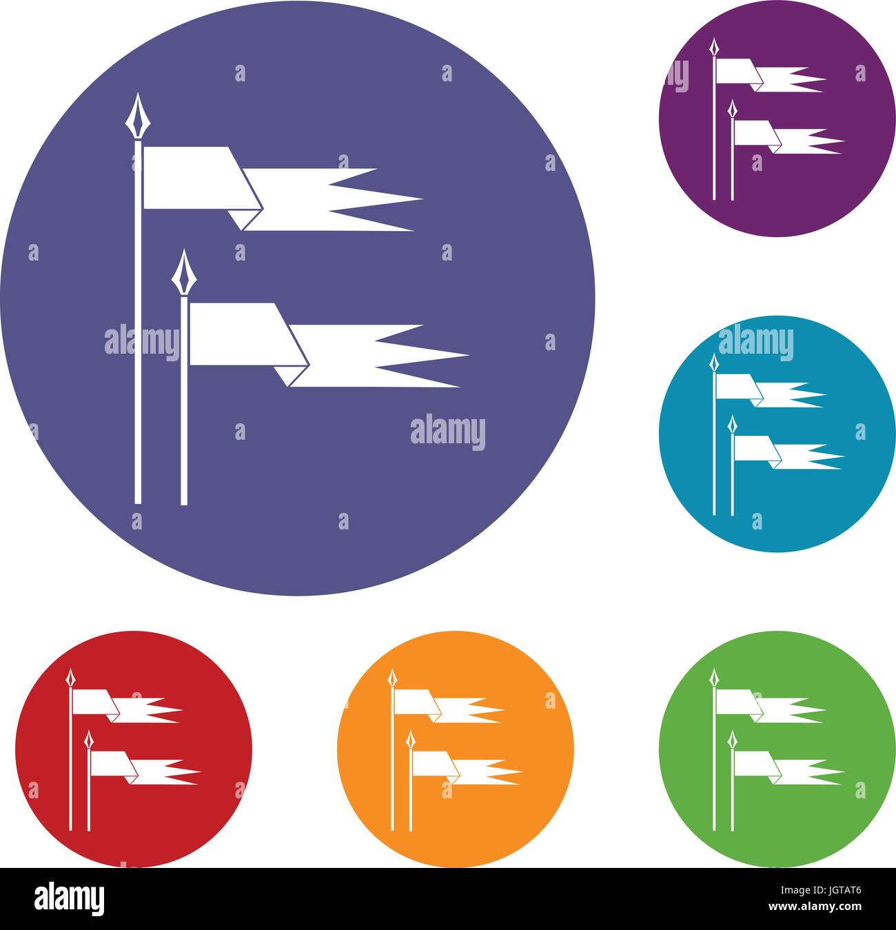 Ancient battle flags icons set Stock Vector Image & Art - Alamy