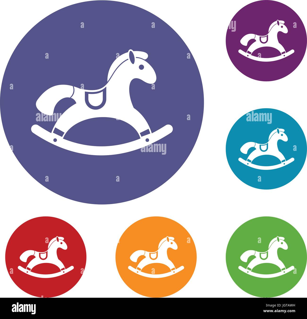Rocking horse icons set Stock Vector Image & Art - Alamy