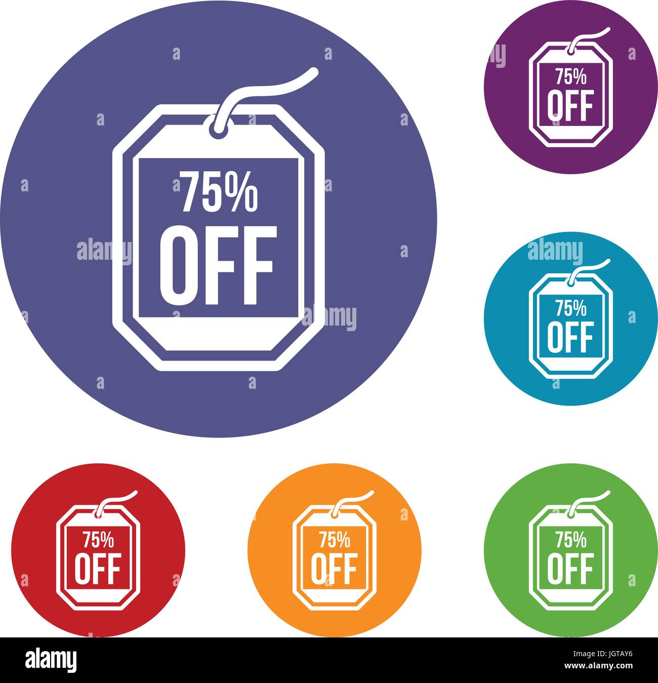 Sale tag 75 percent off icons set Stock Vector Image & Art - Alamy