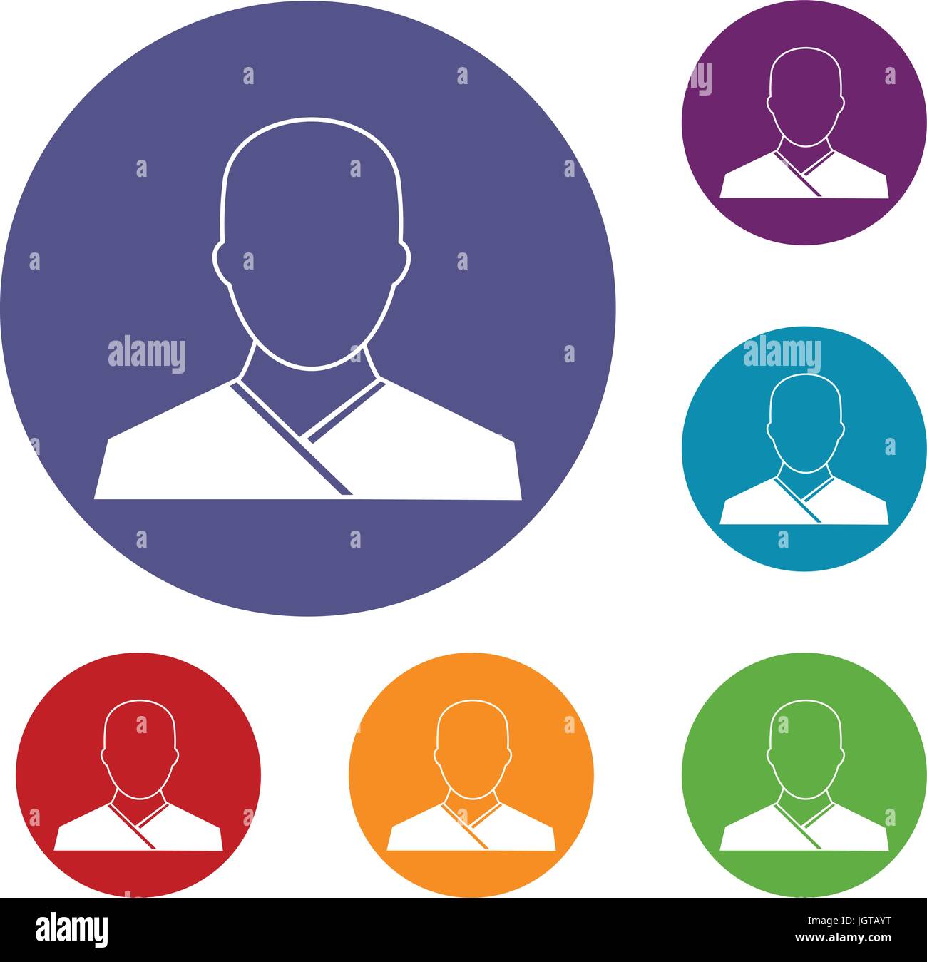 Buddhist monk icons set Stock Vector Image & Art - Alamy