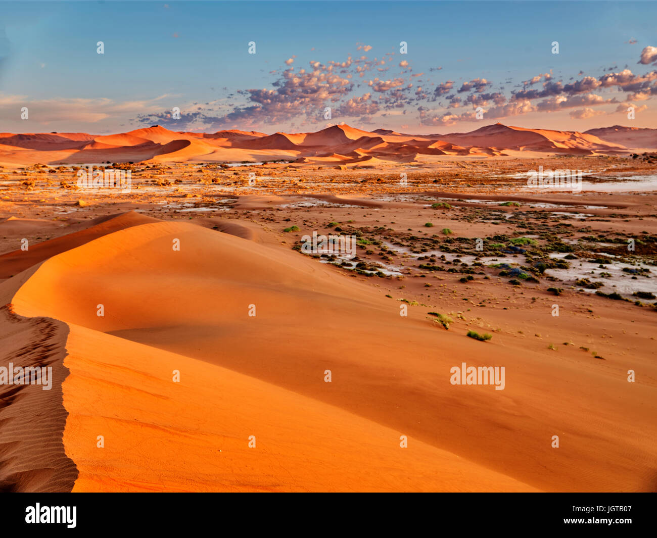 desert of namib with orange sand dunes Stock Photo - Alamy