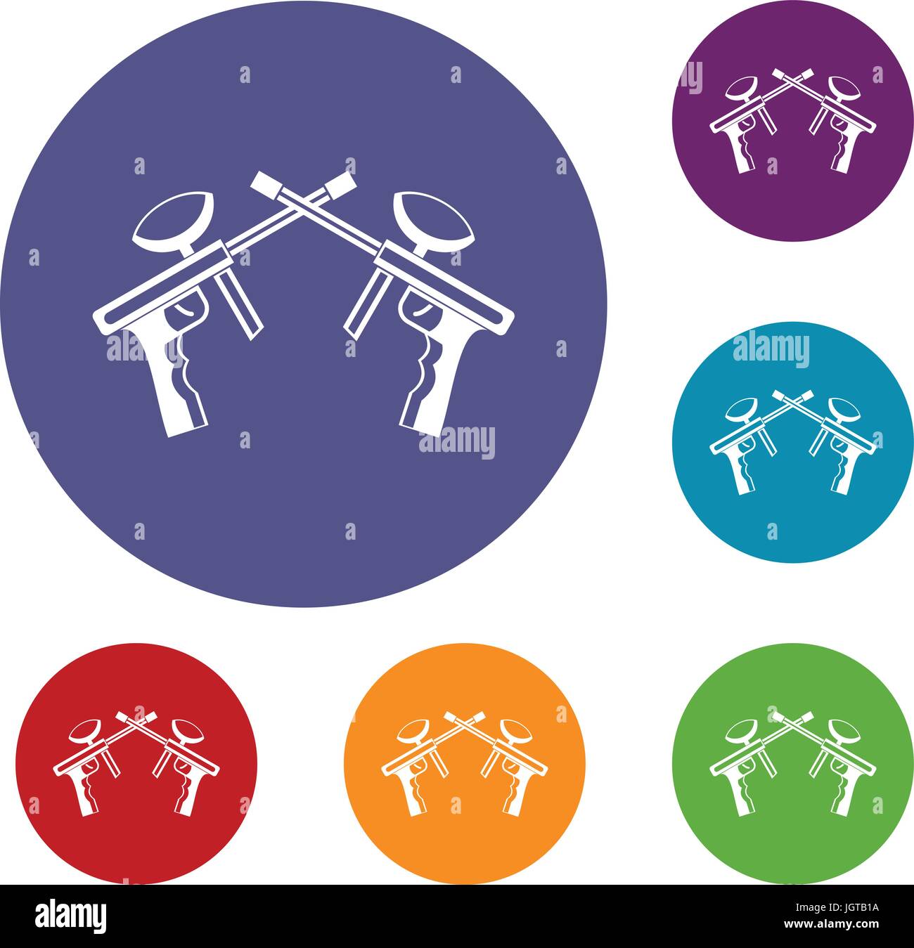 Paintball guns icons set Stock Vector Image & Art - Alamy