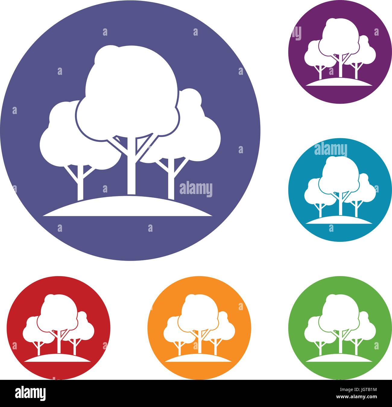Forest trees icons set Stock Vector Image & Art - Alamy